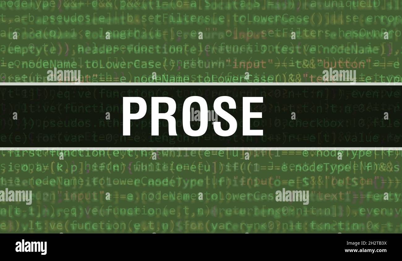 PROSE with Binary code digital technology background. Abstract ...