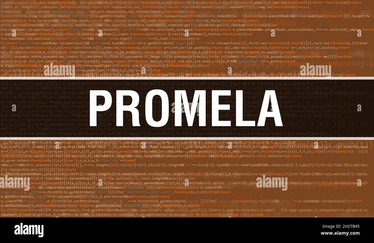 Promela with Abstract Technology Binary code Background.Digital binary ...
