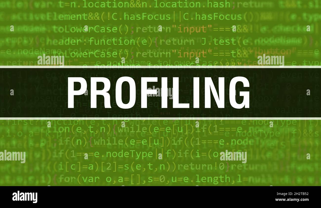 Profiling Concept With Random Parts Of Program Codeprofiling Text Written On Programming Code