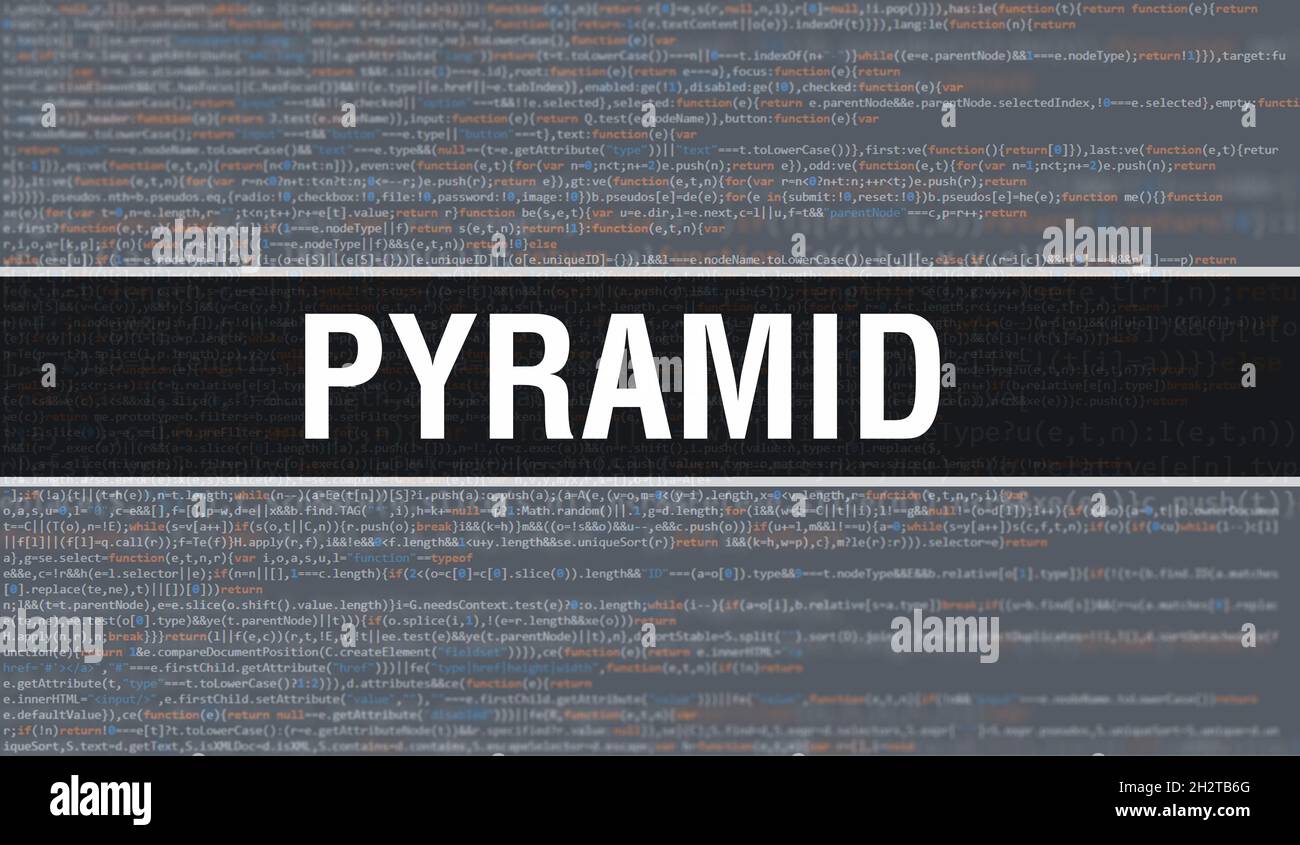 Pyramid with Abstract Technology Binary code Background.Digital binary ...