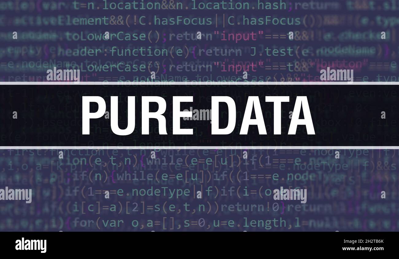Pure Data Concept With Random Parts Of Program Codepure Data Text Written On Programming Code