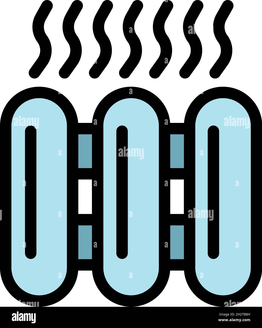 Heating batteries icon. Outline heating batteries vector icon color ...