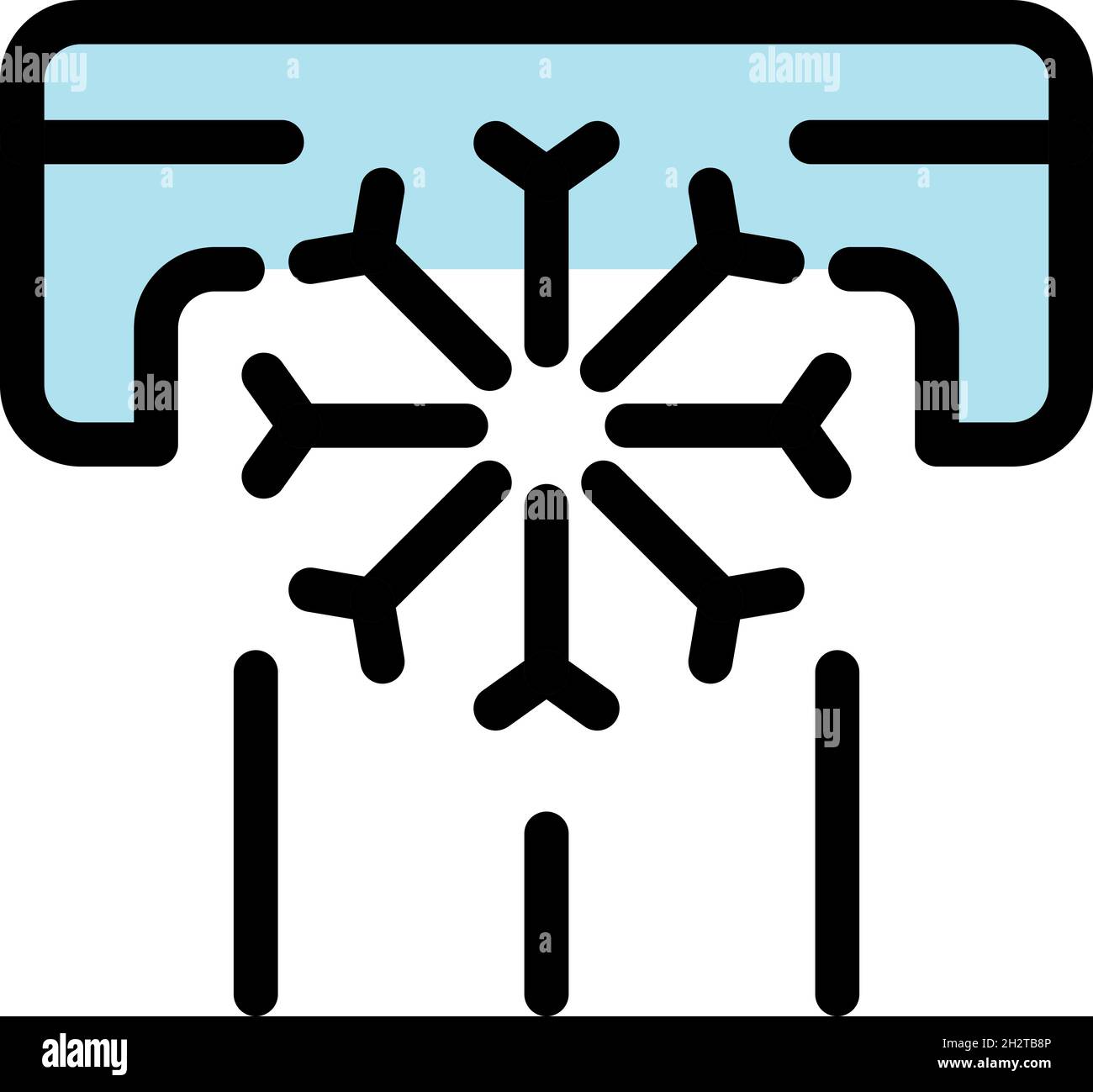 Air conditioning and snowflake icon. Outline air conditioning and ...