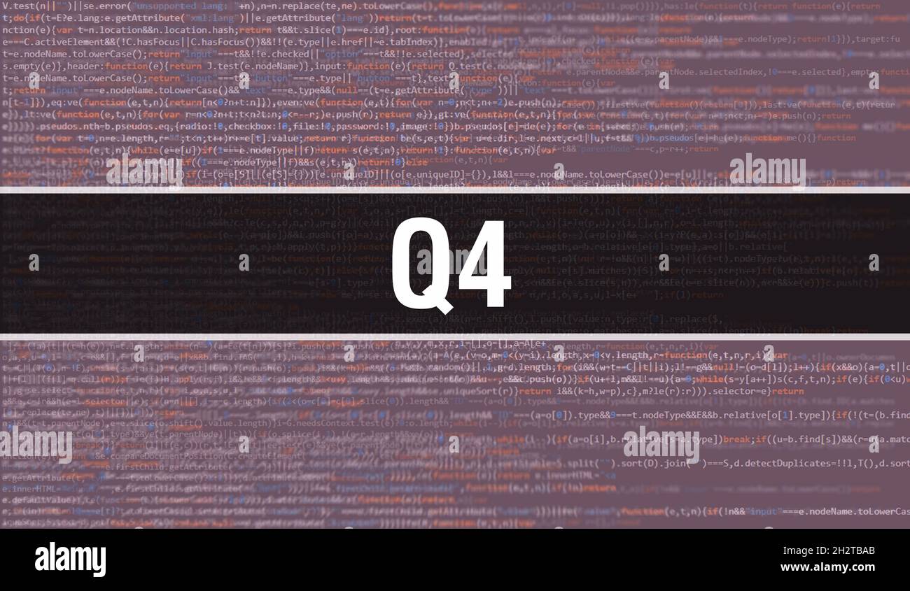 Q4 Concept With Random Parts Of Program Code Q4 With Programming Code Abstract Technology 