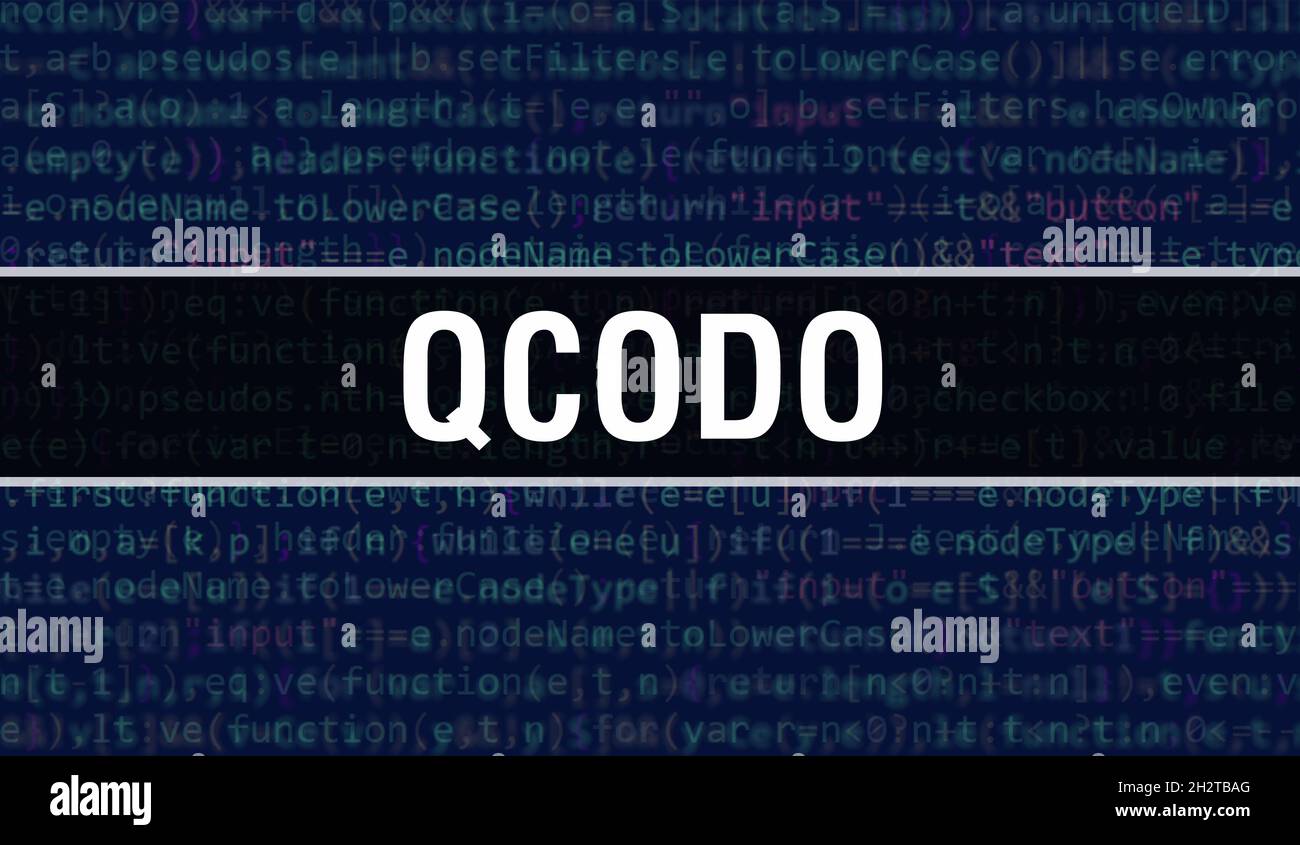 Qcodo with Binary code digital technology background. Abstract background with program code and ...