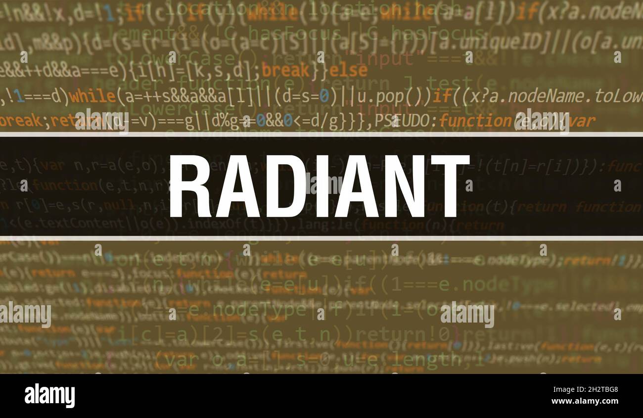 Radiant concept illustration using code for developing programs and app ...