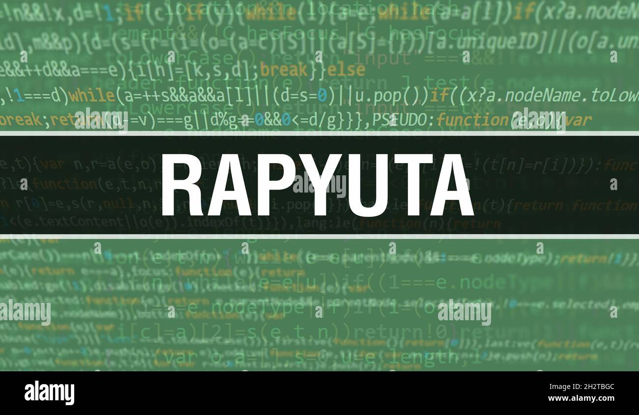Rapyuta concept illustration using code for developing programs and app. Rapyuta website code ...