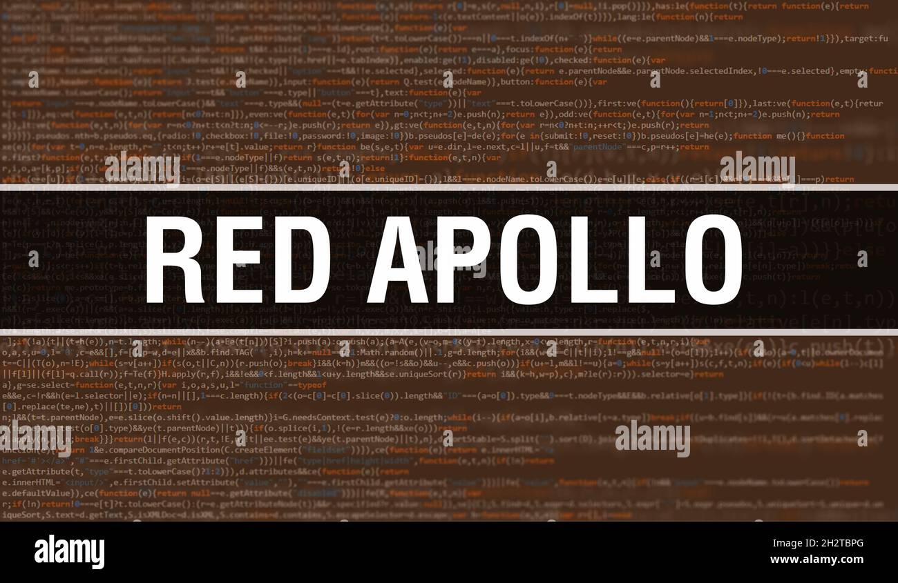 Red Apollo with Abstract Technology Binary code Background.Digital ...