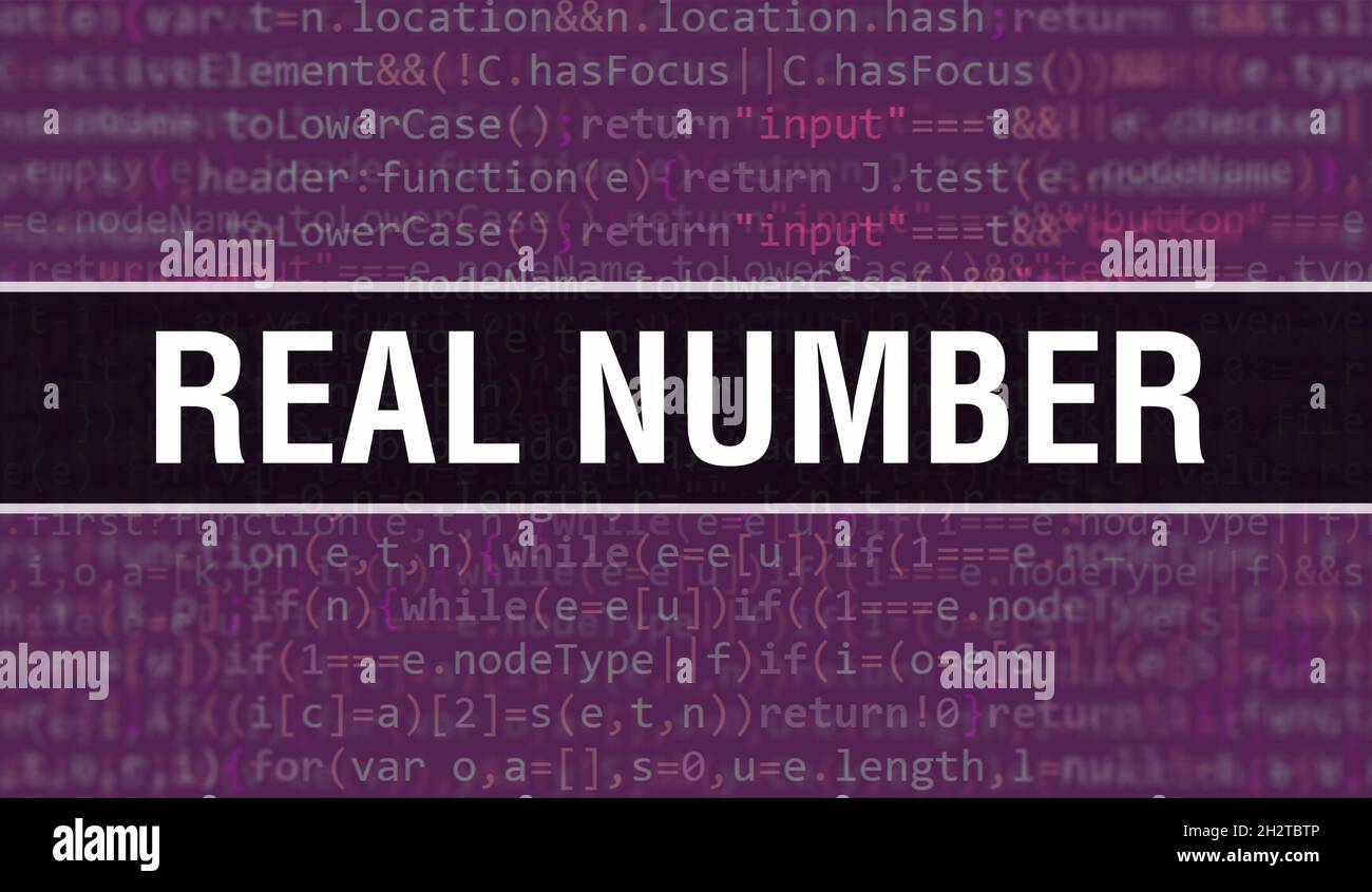 Real Number Concept With Random Parts Of Program Codereal Number Text Written On Programming
