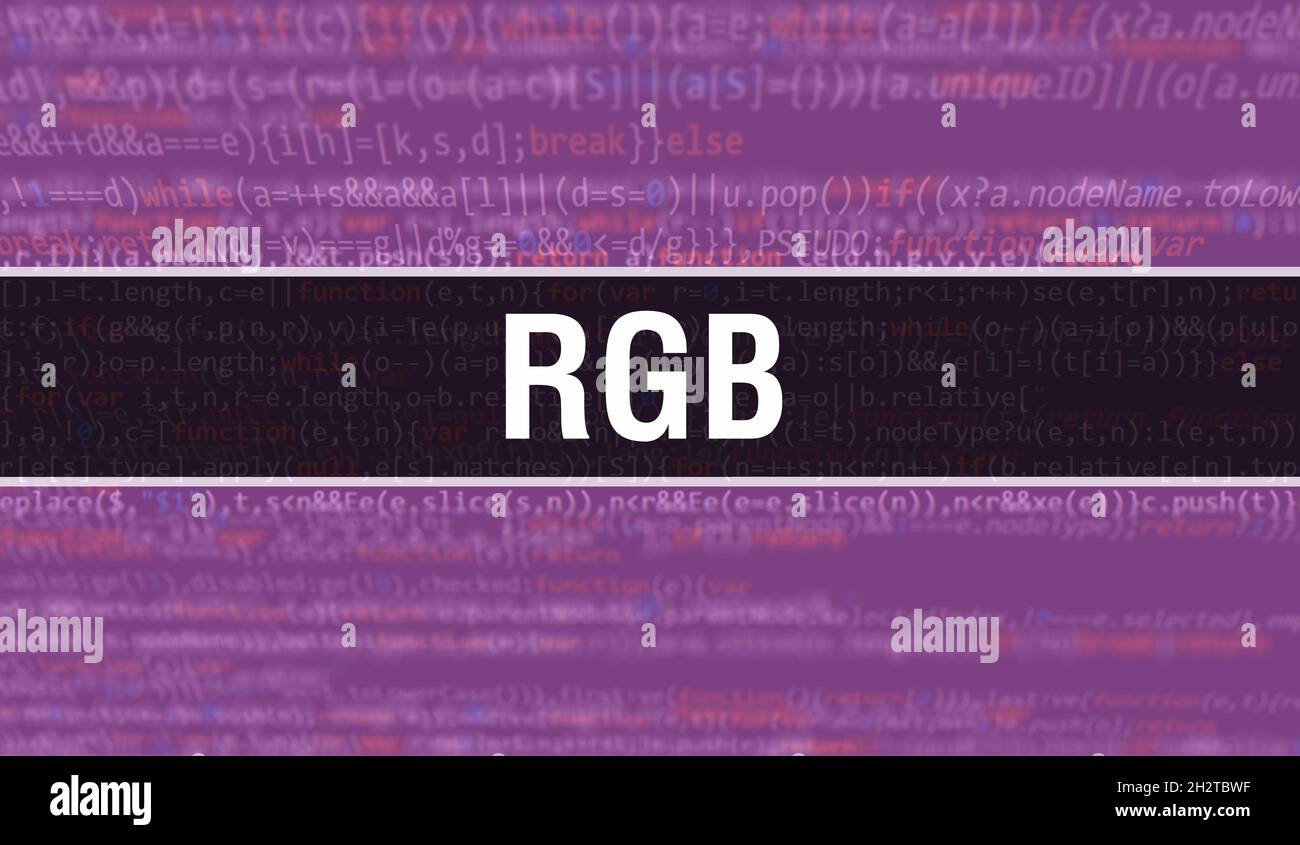 RGB text written on Programming code abstract technology background of ...