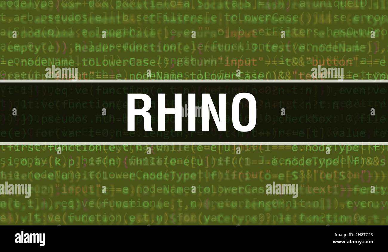 Rhino with Binary code digital technology background. Abstract ...
