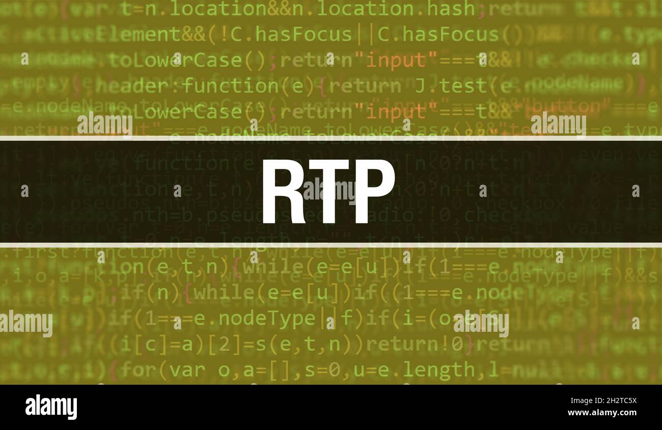 RTP concept with Random Parts of Program Code.RTP text written on ...
