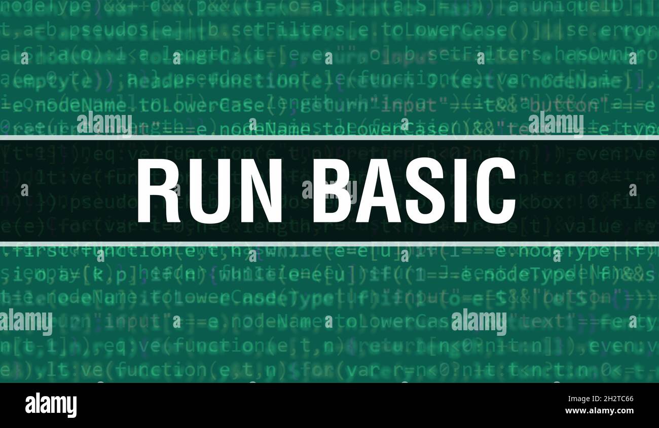 Run BASIC with Binary code digital technology background. Abstract ...