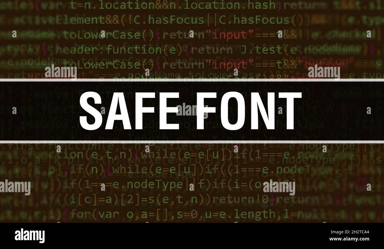 Safe Font Concept With Random Parts Of Program Codesafe Font Text