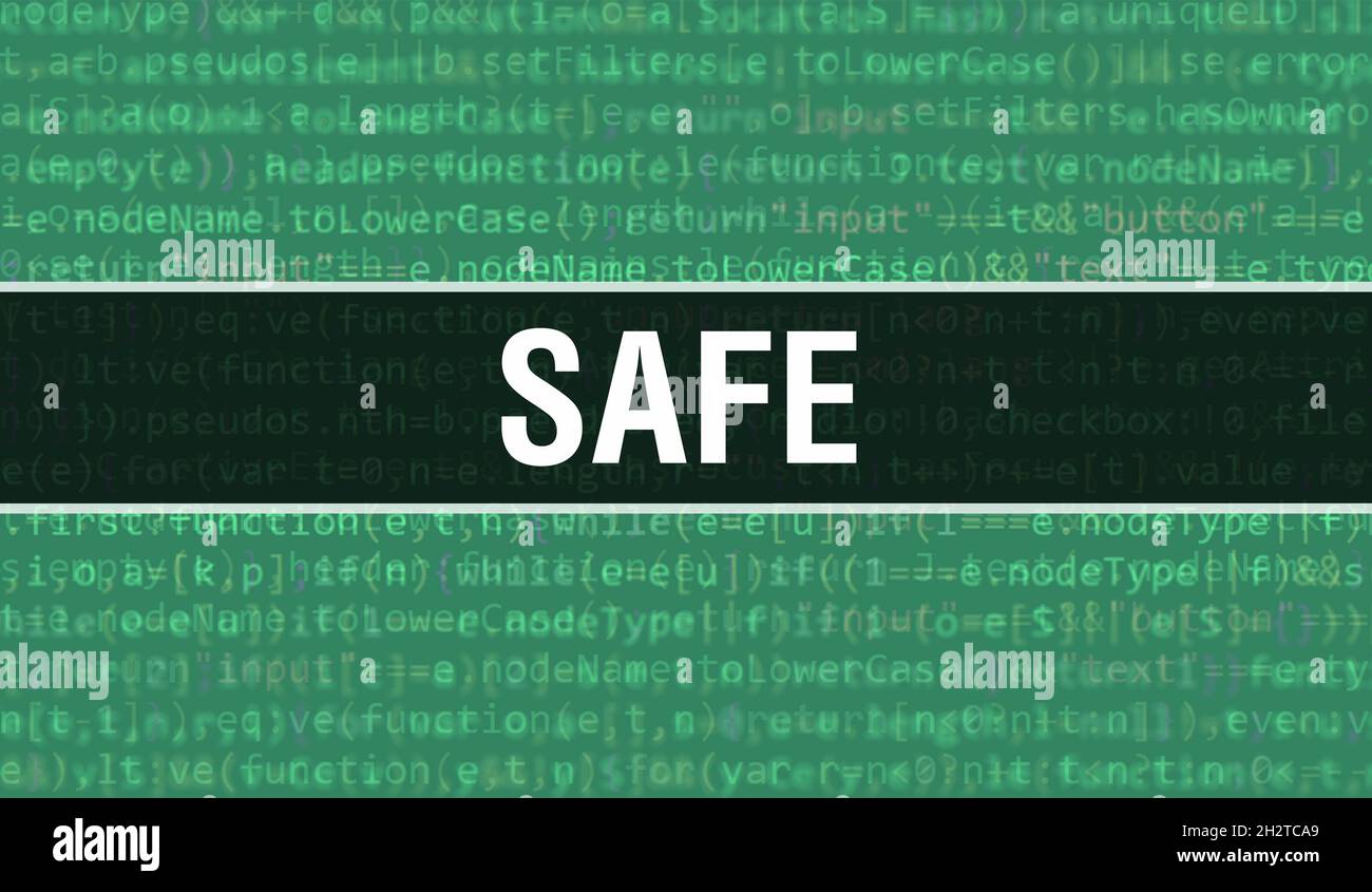 SAFe with Binary code digital technology background. Abstract ...