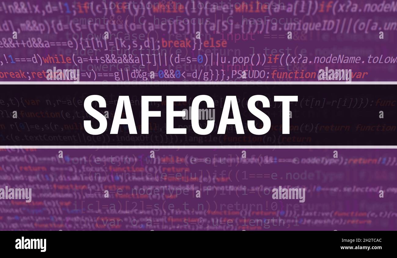 Safecast concept illustration using code for developing programs and ...