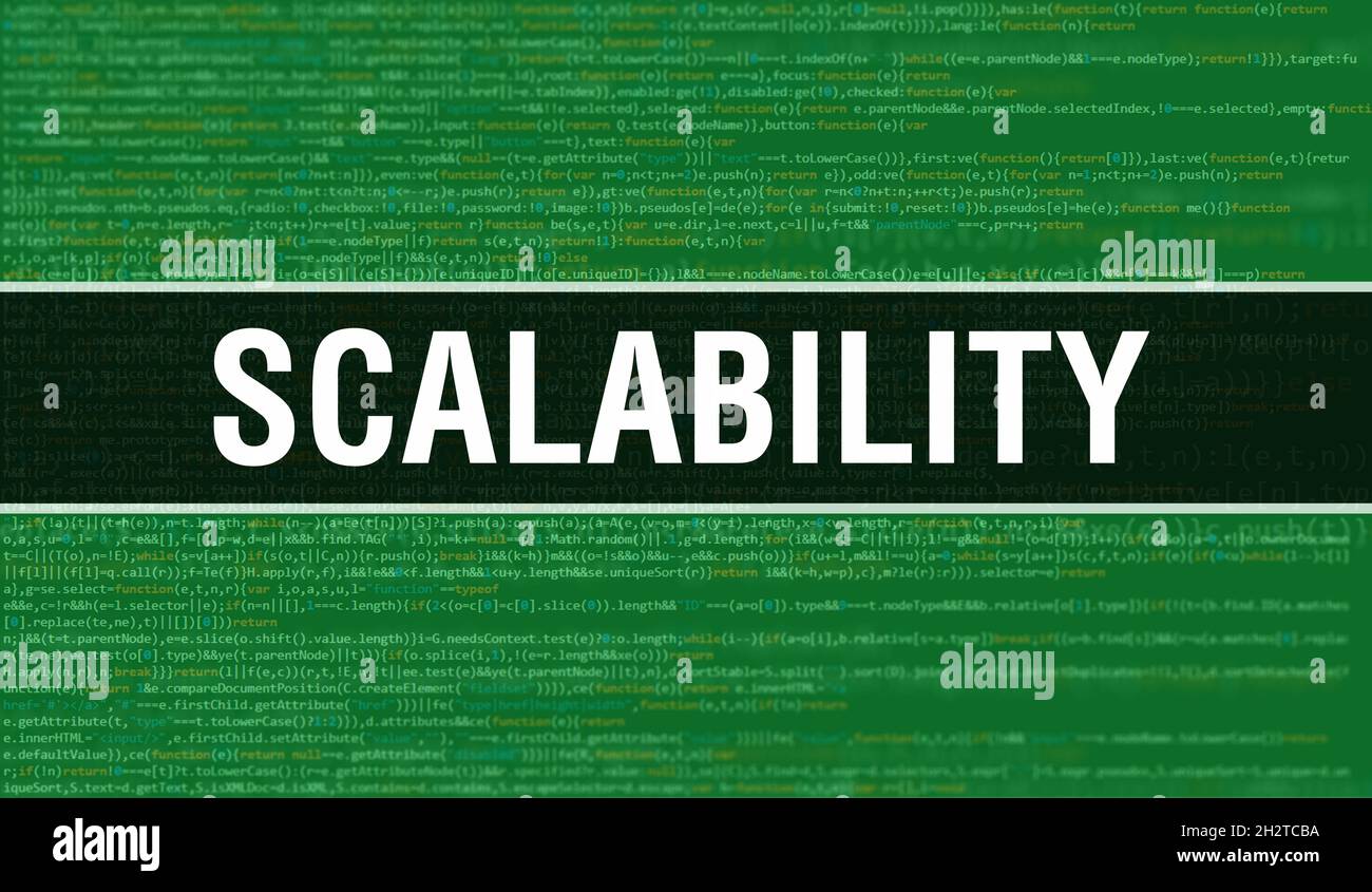 Scalability with Abstract Technology Binary code Background.Digital ...