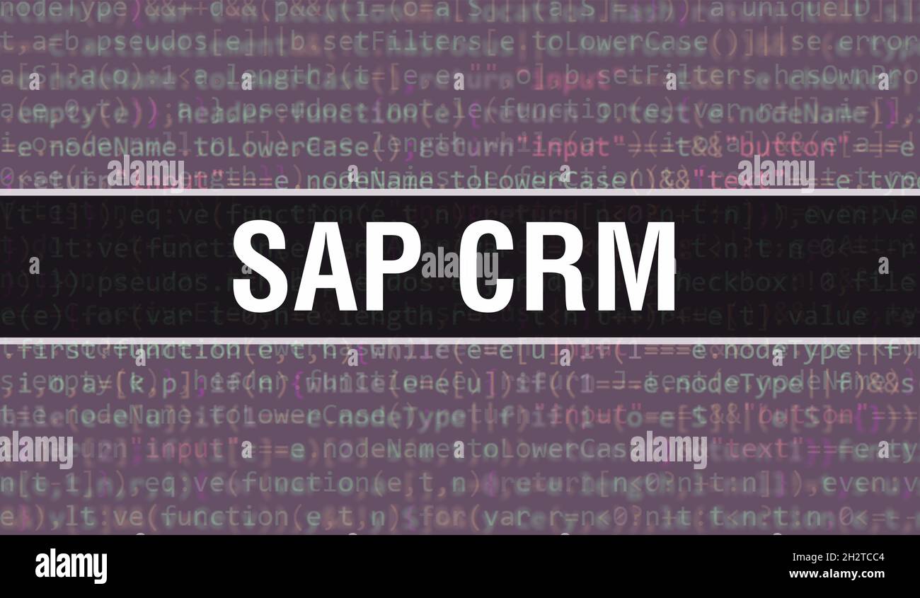 SAP CRM with Binary code digital technology background. Abstract ...