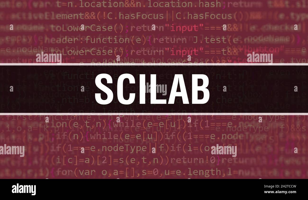 Scilab concept with Random Parts of Program Code.Scilab text written on ...