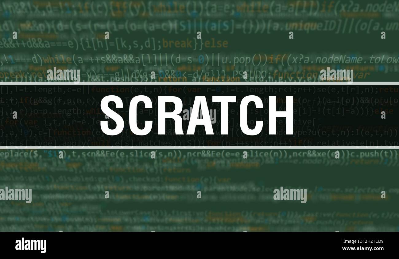 Scratch Text Written On Programming Code Abstract Technology Background Of Software Developer