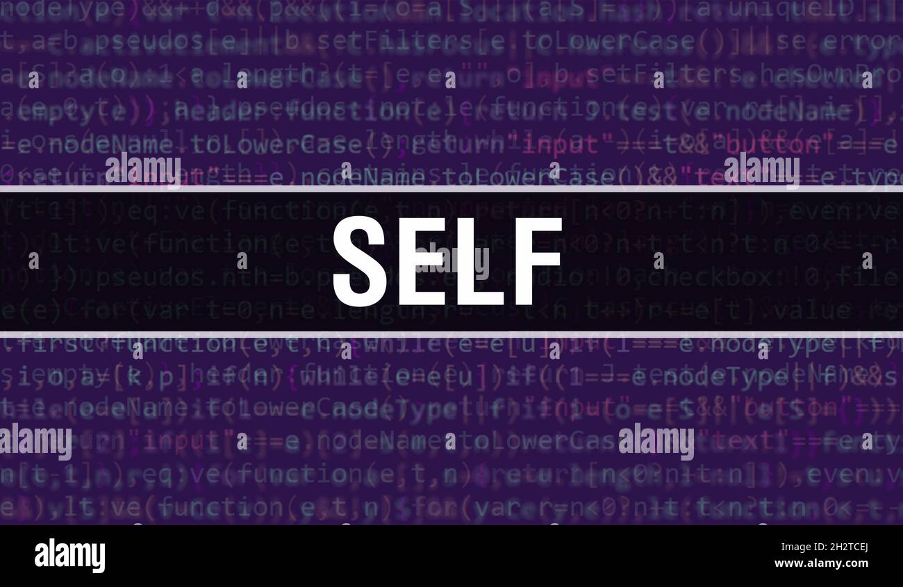 Self with Binary code digital technology background. Abstract ...