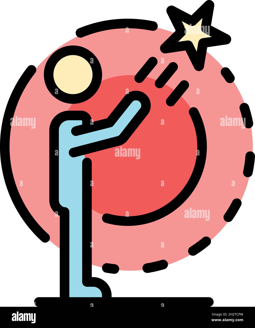 Star explore skill icon. Outline star explore skill vector icon color ...