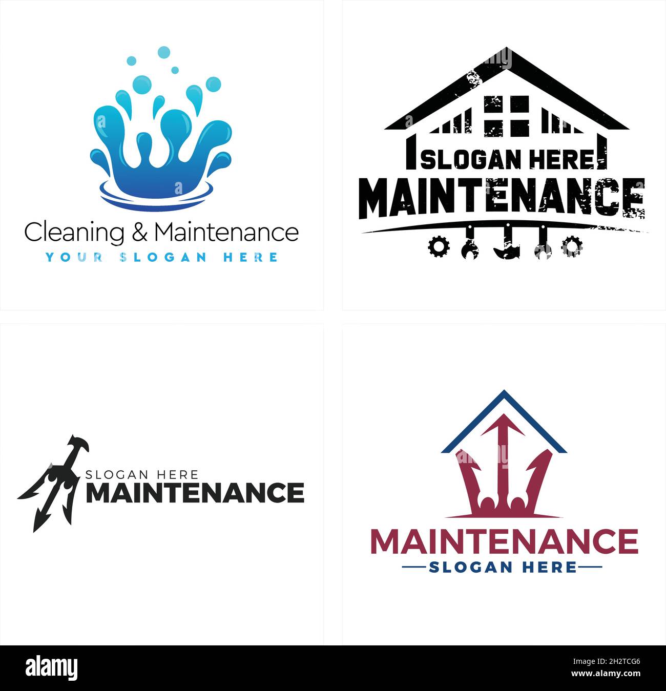 Cleaning maintenance service home logo design Stock Vector Image & Art ...
