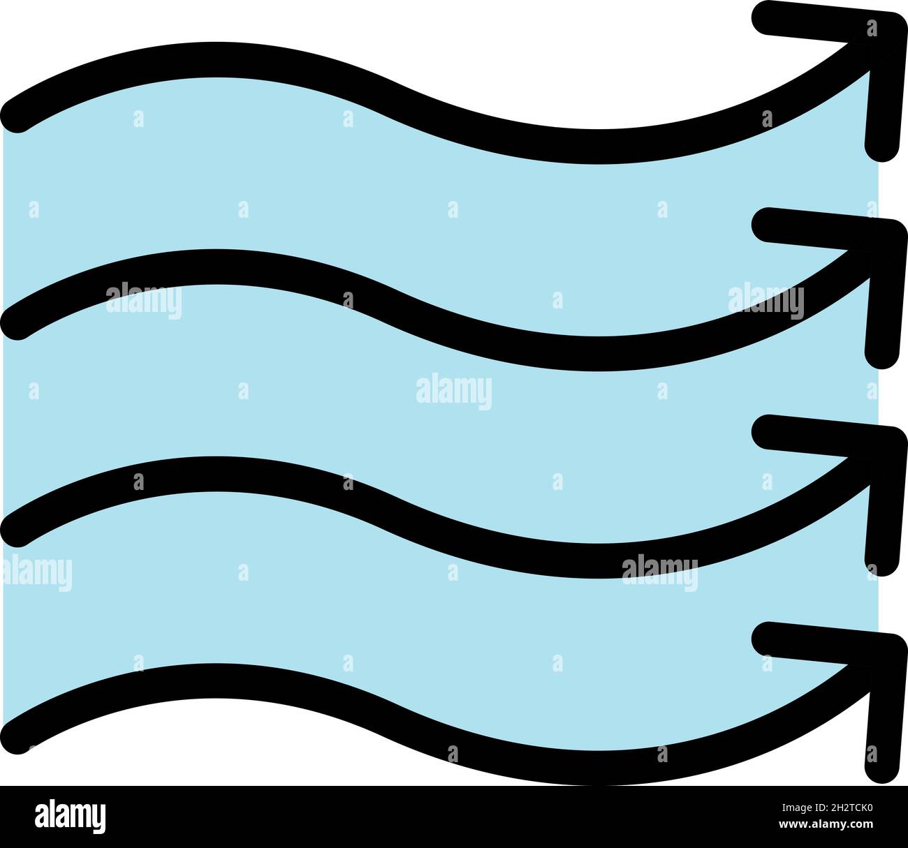 Curved arrows right icon. Outline curved arrows right vector icon color ...