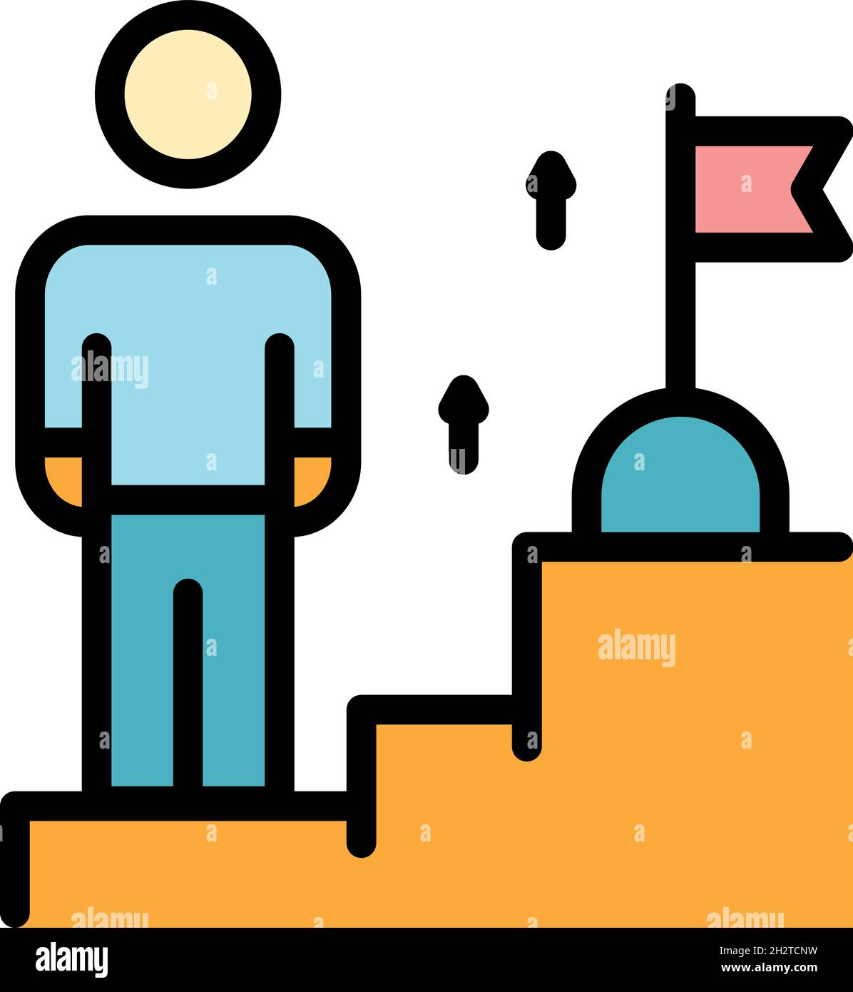 Target life skill icon. Outline target life skill vector icon color ...