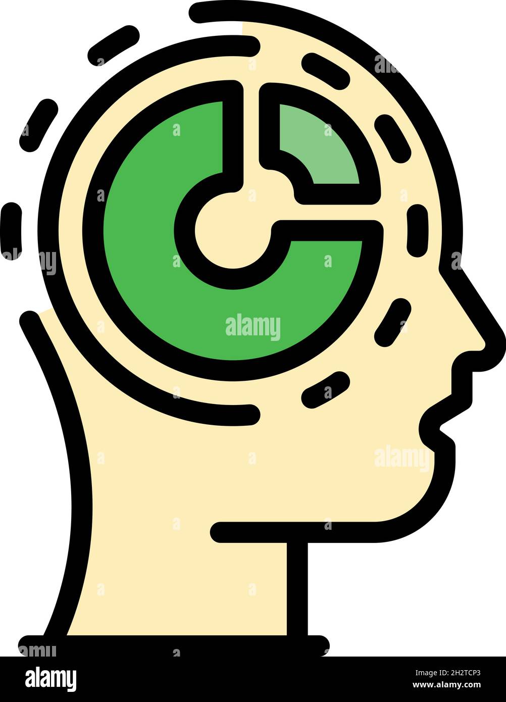 Pie chart mind skill icon. Outline pie chart mind skill vector icon ...