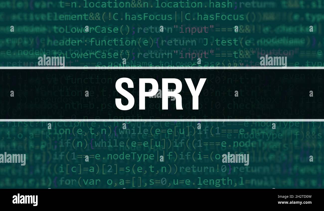 Spry concept with Random Parts of Program Code.Spry text written on ...