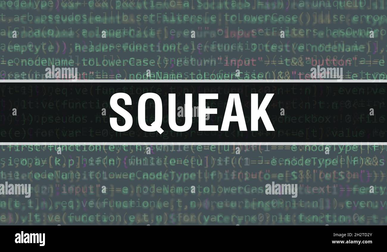 Squeak With Binary Code Digital Technology Background Abstract Background With Program Code And