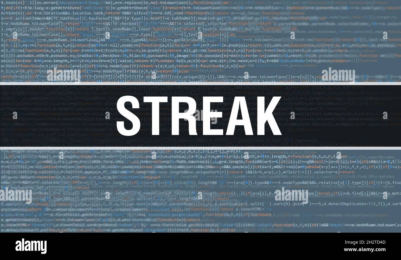Streak concept with Random Parts of Program Code. Streak with Programming code abstract ...