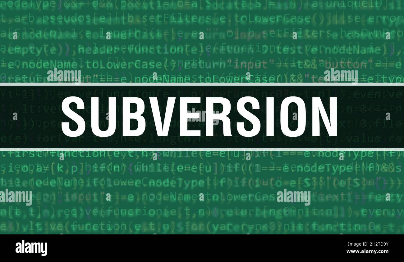 Subversion with Binary code digital technology background. Abstract ...