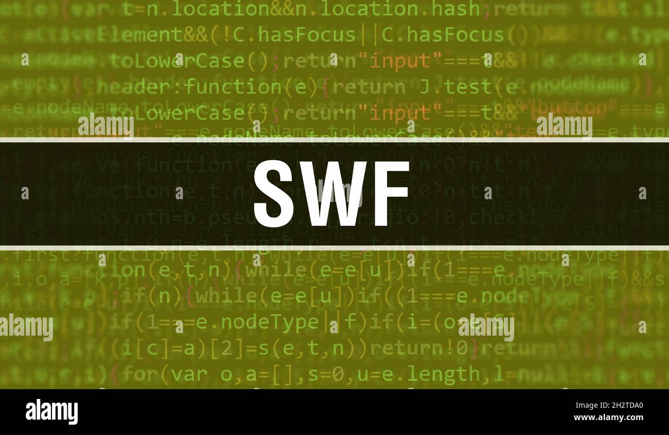 Swf Concept With Random Parts Of Program Codeswf Text Written On Programming Code Abstract