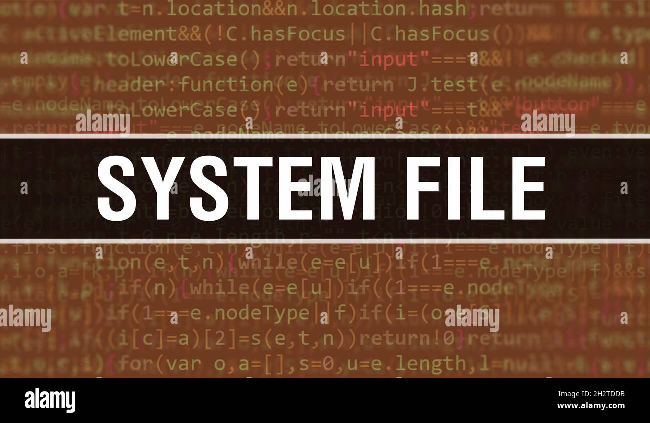 System file with Binary code digital technology background. Abstract ...