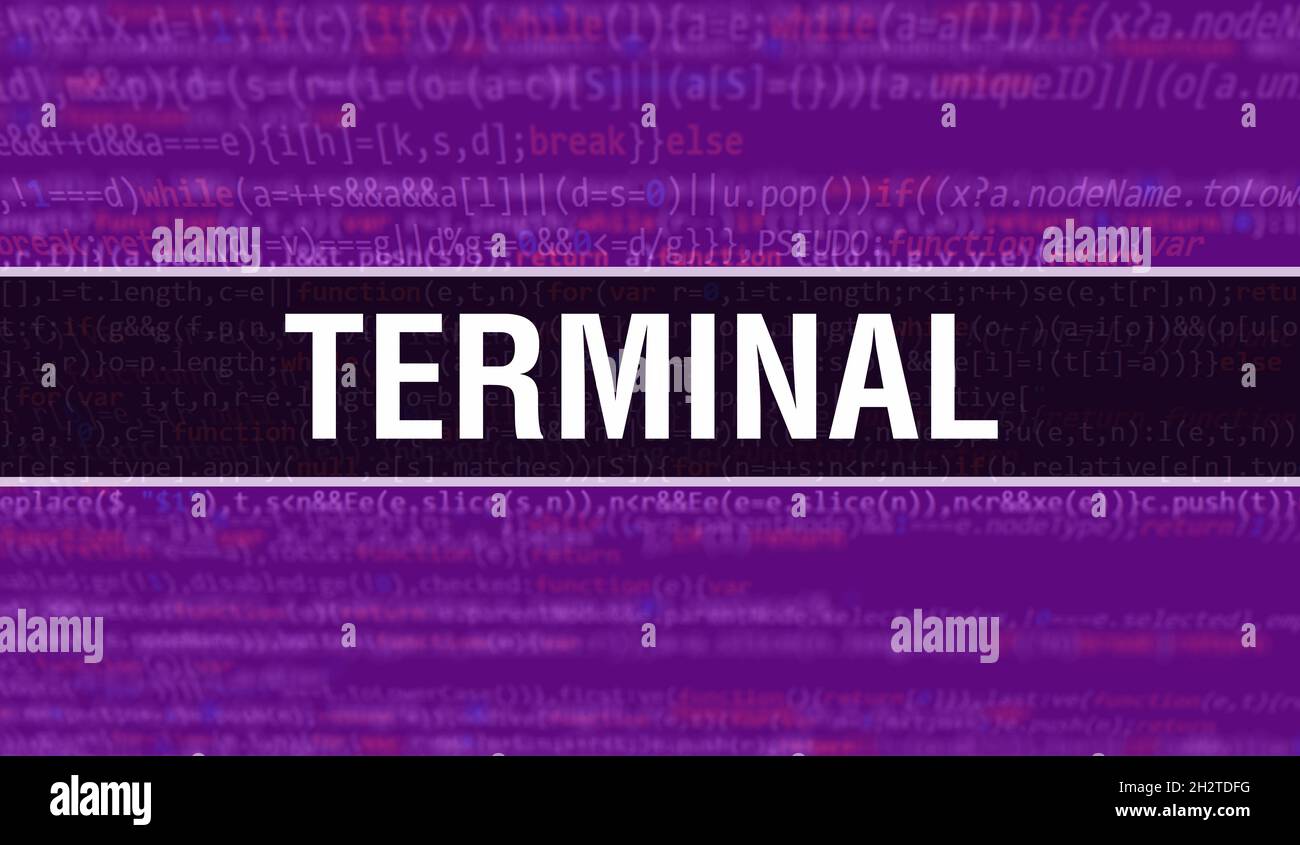TERMINAL concept illustration using code for developing programs and ...