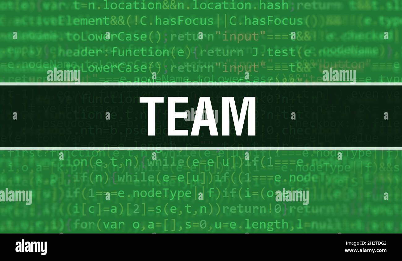 Team with Binary code digital technology background. Abstract ...