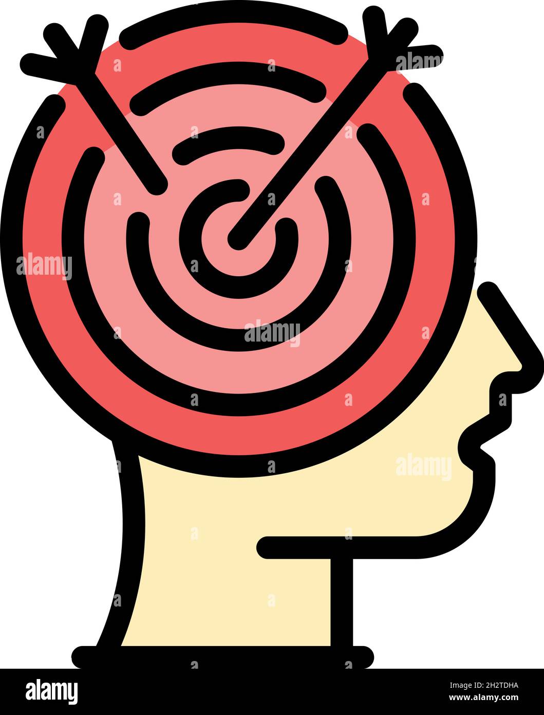 Mind target skill icon. Outline mind target skill vector icon color ...