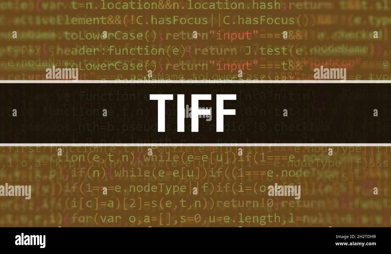 TIFF with Binary code digital technology background. Abstract ...