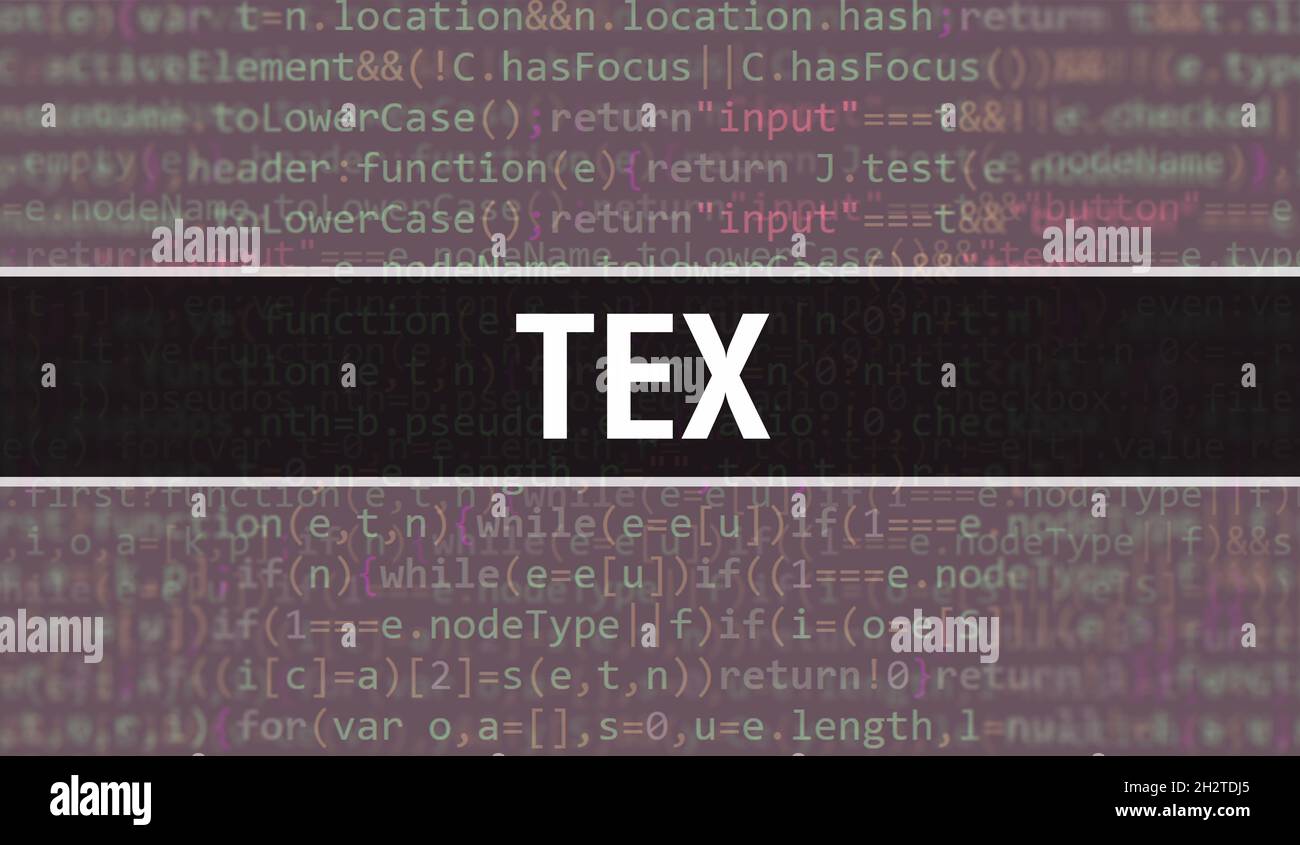 TeX with Binary code digital technology background. Abstract background ...