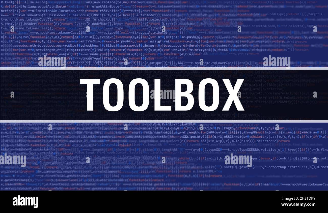 ToolboX with Abstract Technology Binary code Background.Digital binary ...