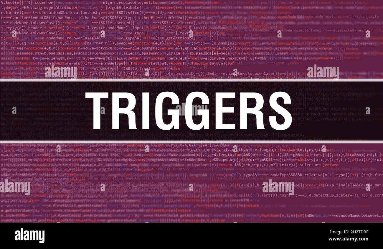 Triggers with Abstract Technology Binary code Background.Digital binary ...