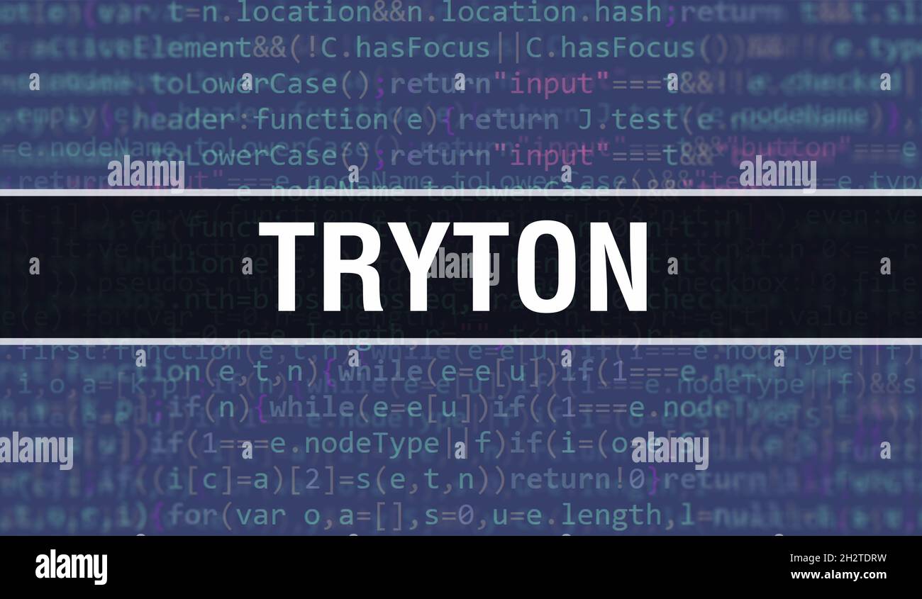 Tryton with Binary code digital technology background. Abstract ...