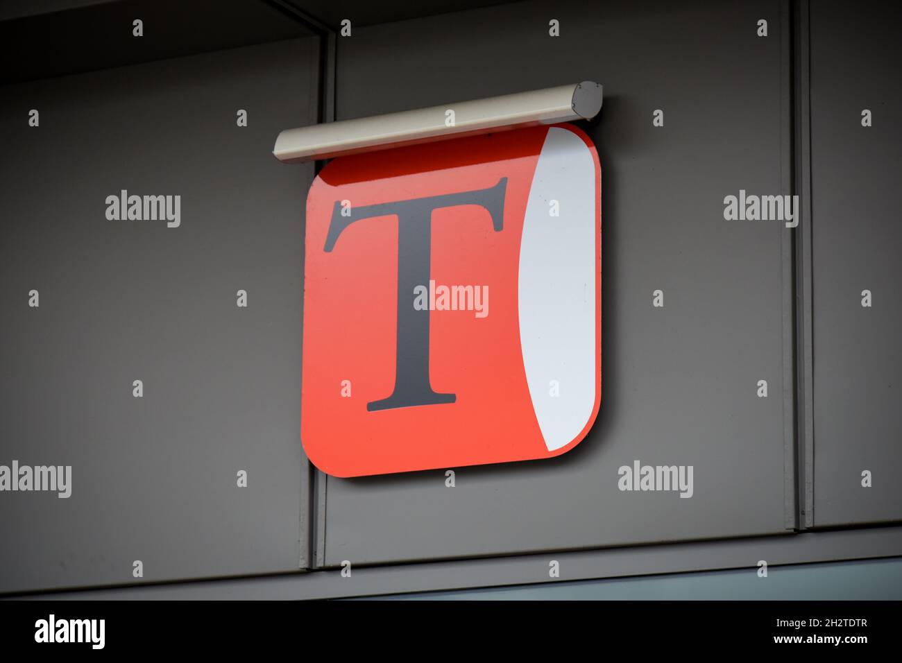 view on the temporis signboard in quimper which is a firm of temporary ...