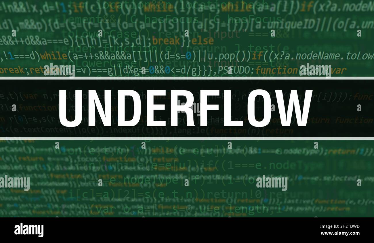 Underflow Concept With Random Parts Of Program Codeunderflow Text Written On Programming Code