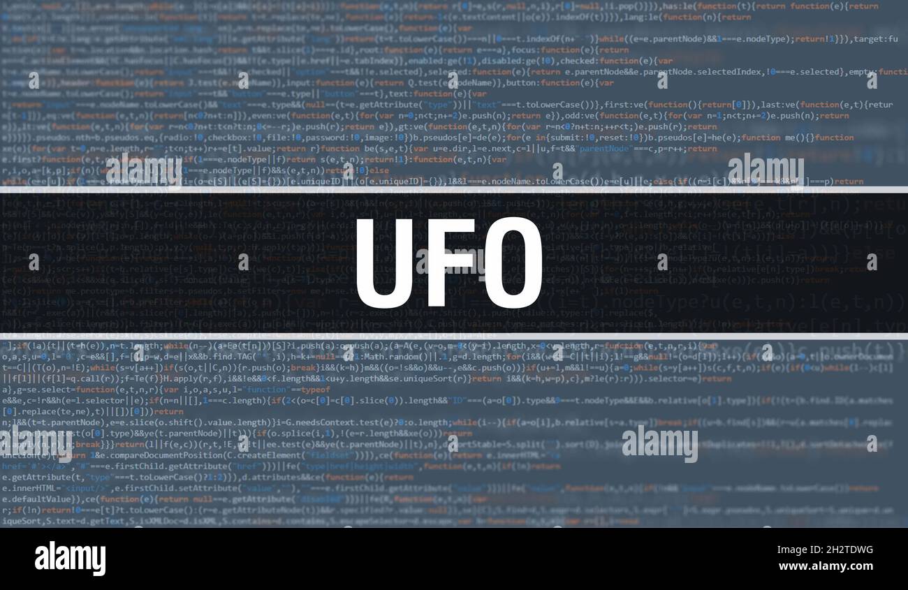 Ufo Text Written On Programming Code Abstract Technology Background Of Software Developer And