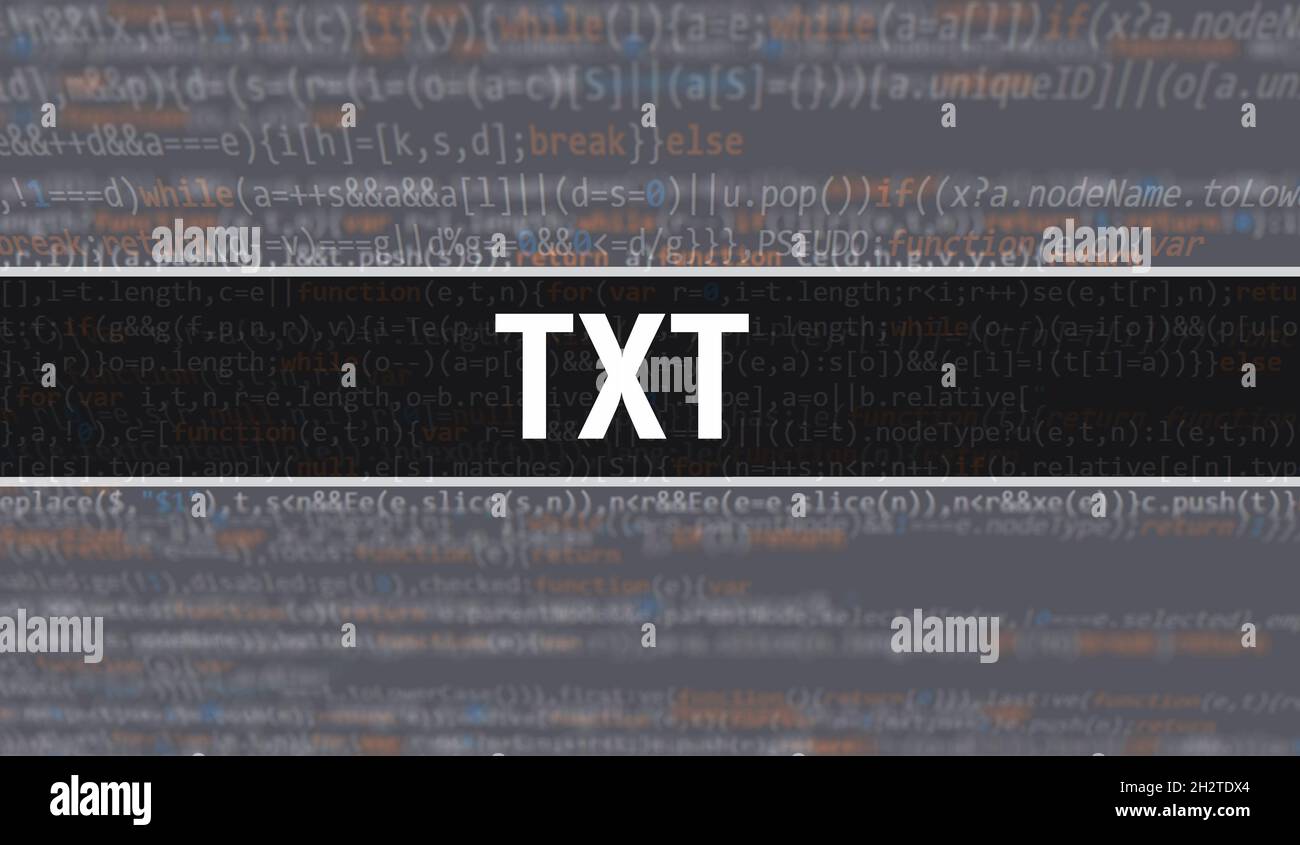 txt concept illustration using code for developing programs and app ...