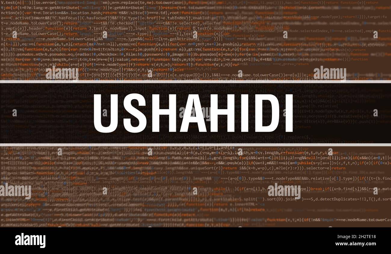 Ushahidi with Abstract Technology Binary code Background.Digital binary ...