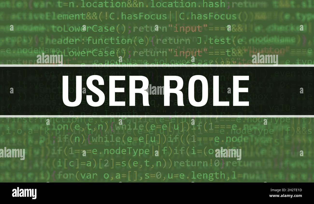 user role with Binary code digital technology background. Abstract ...